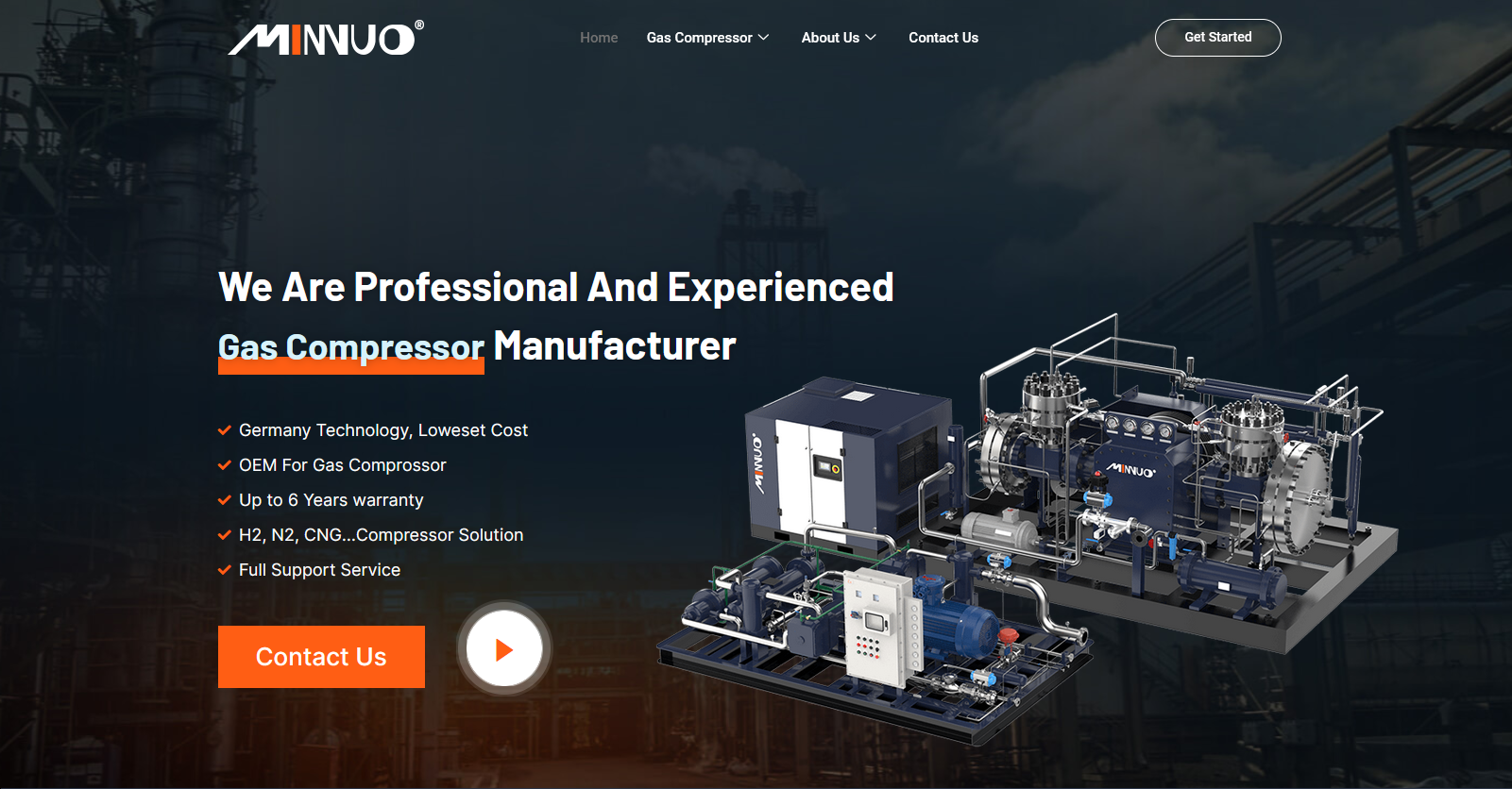 Top 10 Hydrogen Compressor Manufacturers in China - Minnuo Compressor
